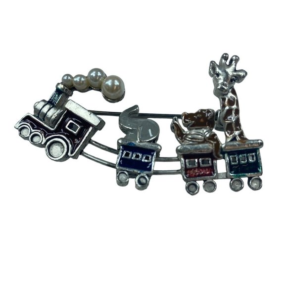 Jewelry | Locomotive Circus Train Pin Brooch Elephant Bear Or Dog ...